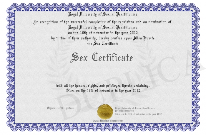 Sex Certificate
