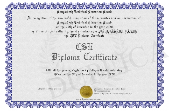 Cse Diploma Certificate